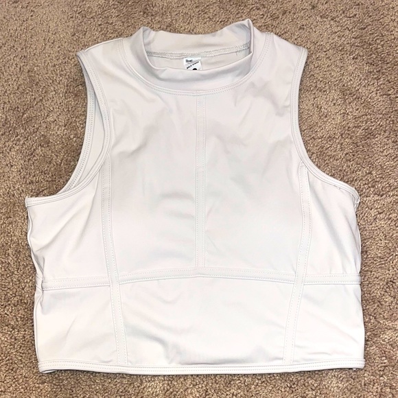 Tops | Cream Gold Hinge Crop Tank Small | Poshmark